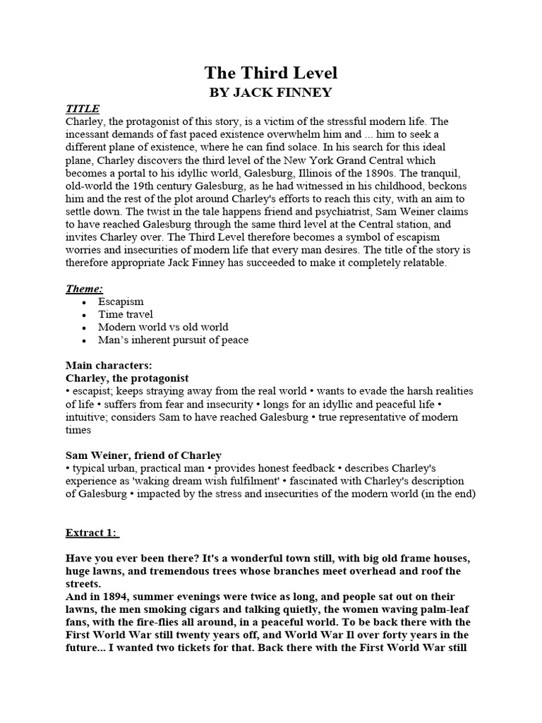 THE THIRD LEVEL MCQs AND CBQs | PDF