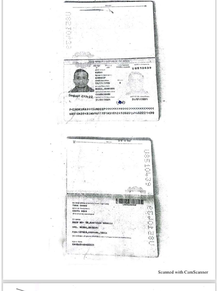 Sandeep Kumar Passport | PDF