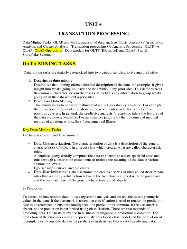 Unit 4 | PDF | Data Warehouse | Databases