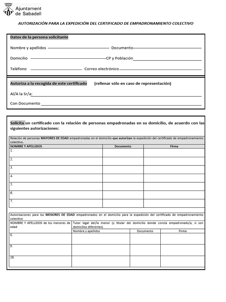 Autoritzacio Certificado Convivencia Cast 2 PDF Justicia Crimen Y
