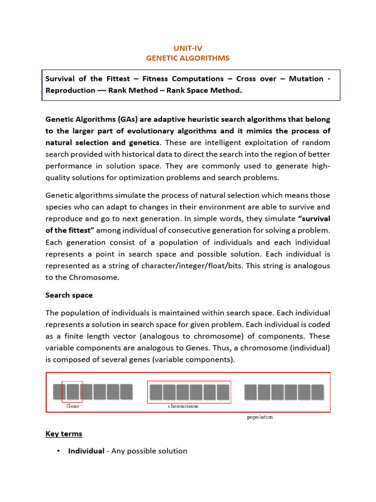 UNIT 4 Notes | PDF | Genetic Algorithm | Natural Selection