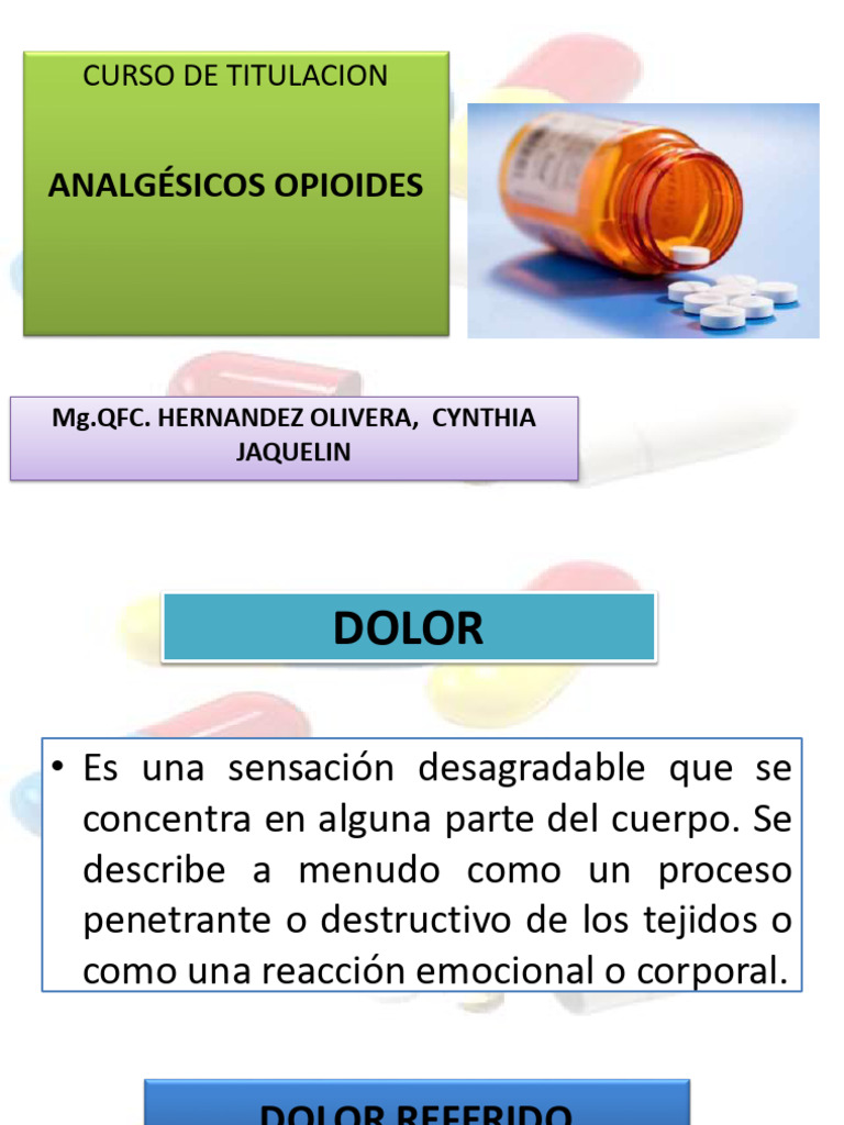 Analgesicos Opioides | PDF | Dolor | Opioide
