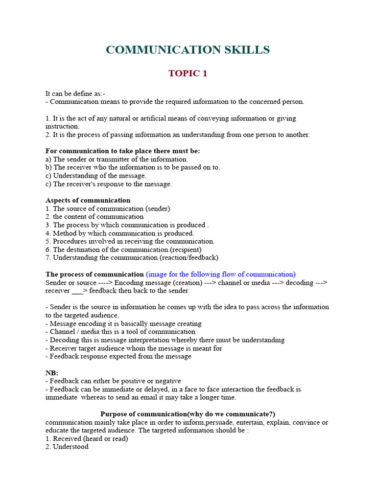 Effective Communication Skills Guide | PDF | Communication | Information