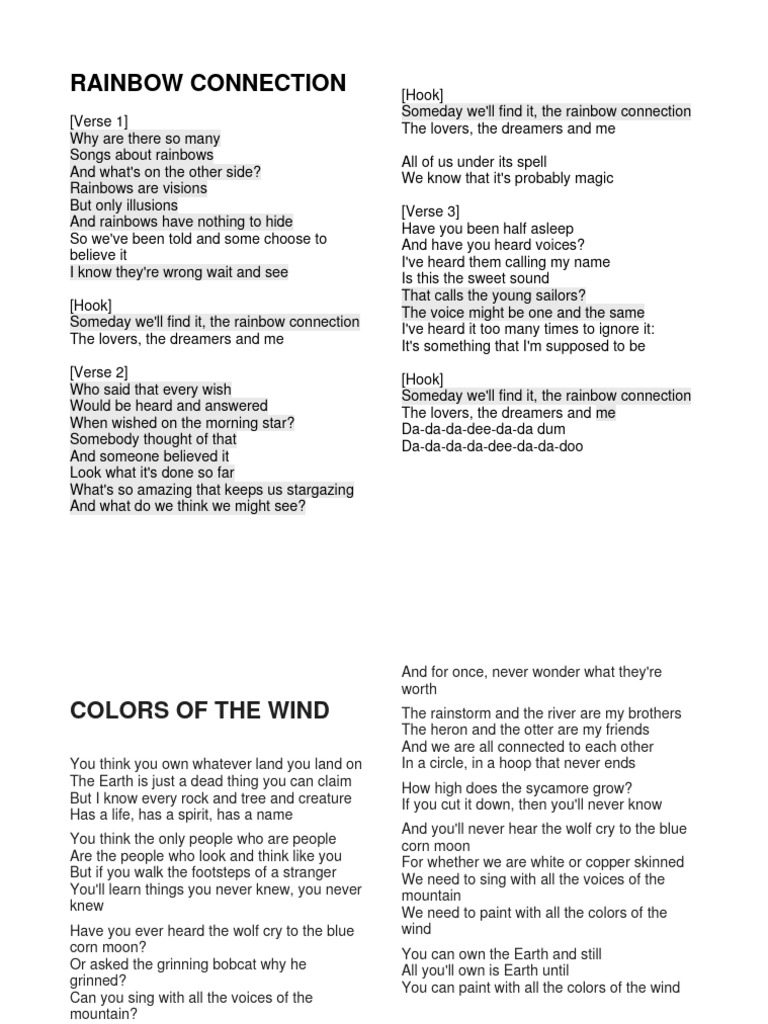 Rainbow Connection | PDF