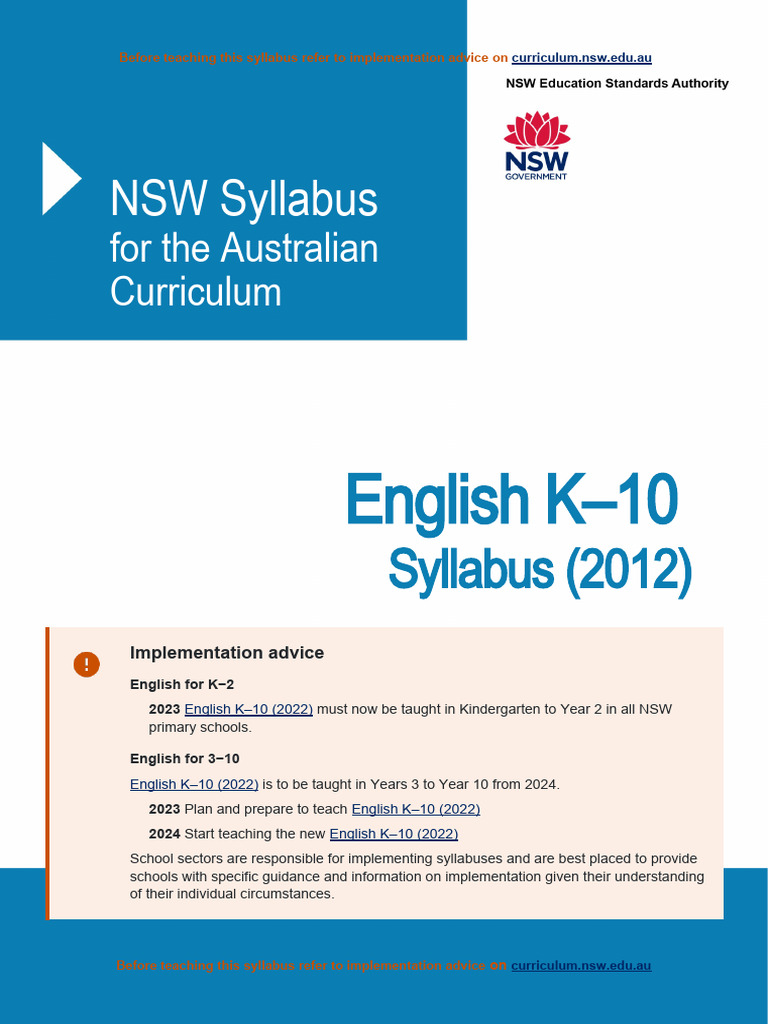 2024 Watermarked English K 10 Syllabus 2012 | PDF | English As A Second ...