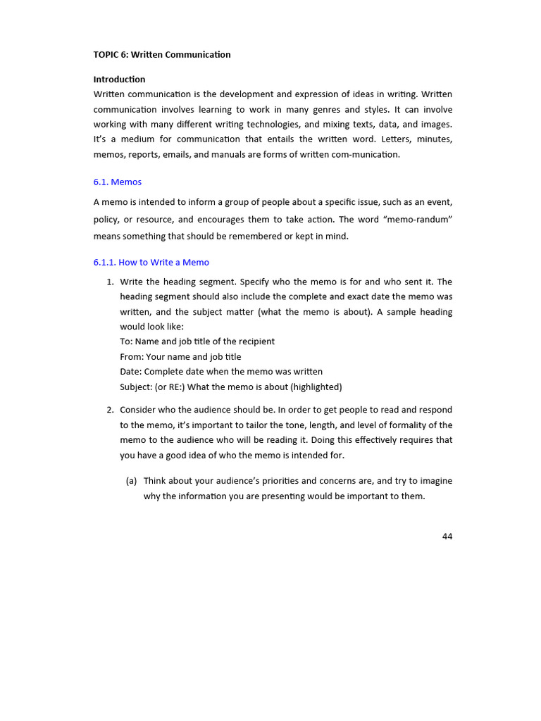 Effective Written Communication Guide | PDF | Memorandum | Communication