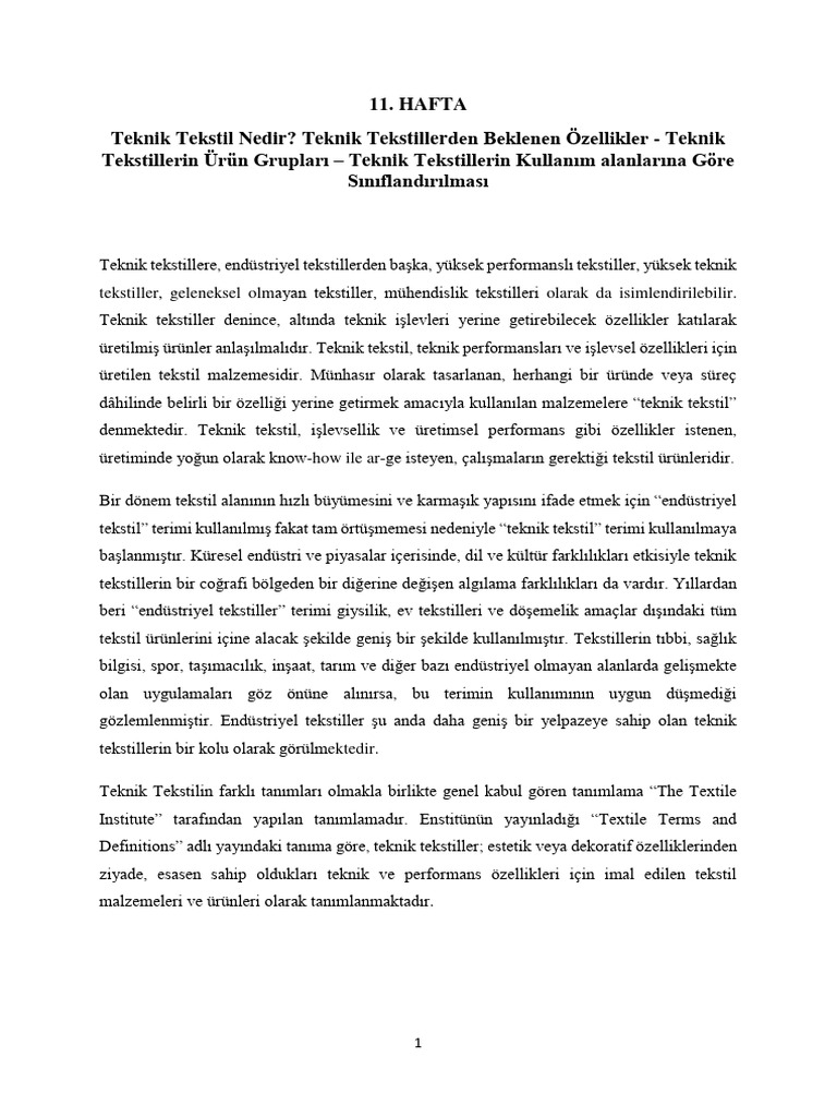 Hafta Ders Notları | PDF