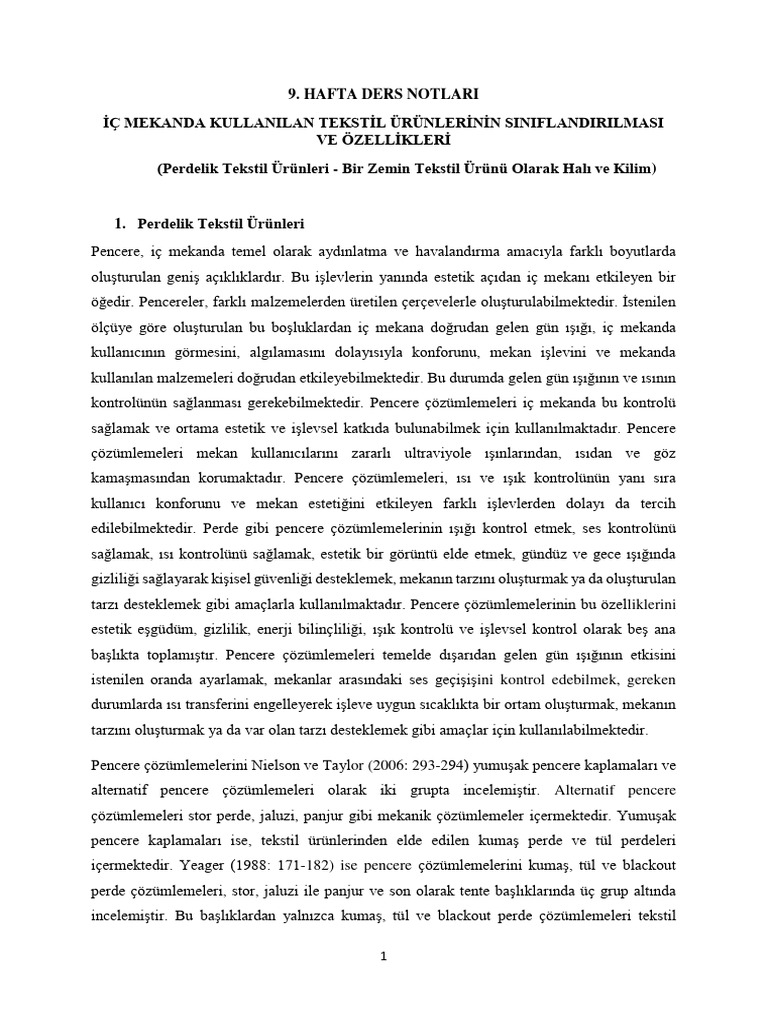 9 Hafta Ders Notlari | PDF