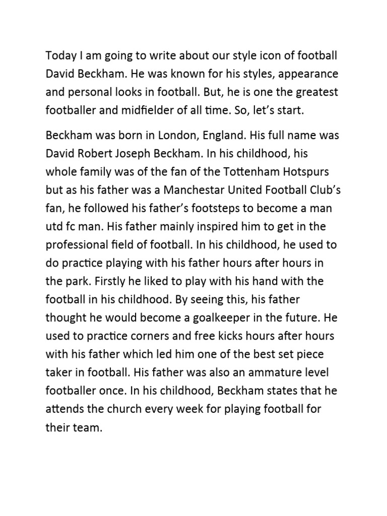 Today I Am Going To Write About Our Style Icon of Football David ...