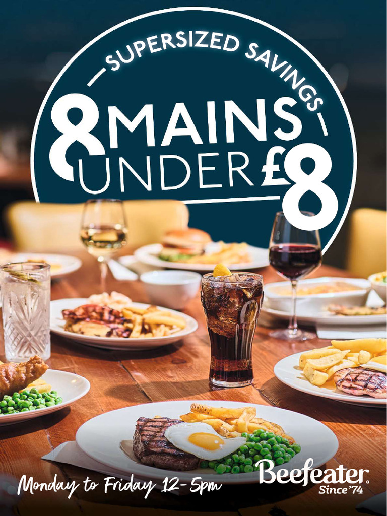 Beefeater Lunchtime Menu Band 5 | PDF | Hamburgers | French Fries