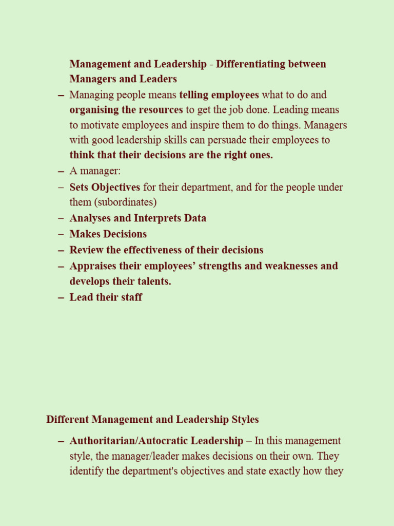 Chapter 2 Revision Notes On Management Decision Making | PDF ...