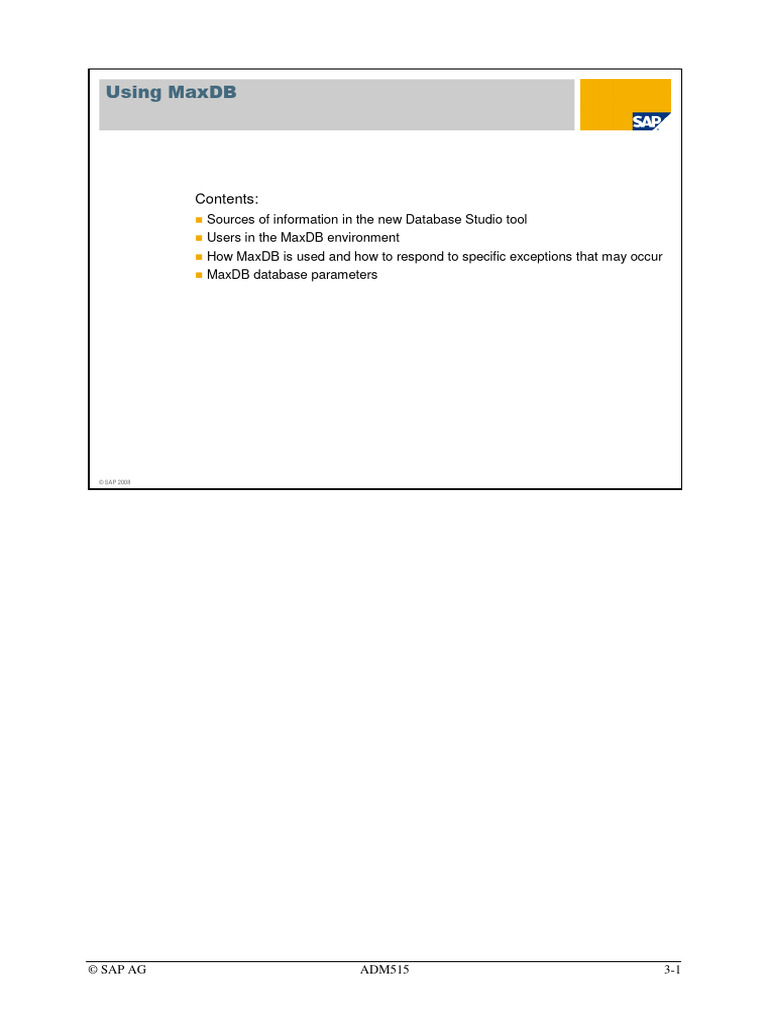 Using MaxDB | PDF | Databases | Backup Using MaxDB | PDF | Databases | Backup