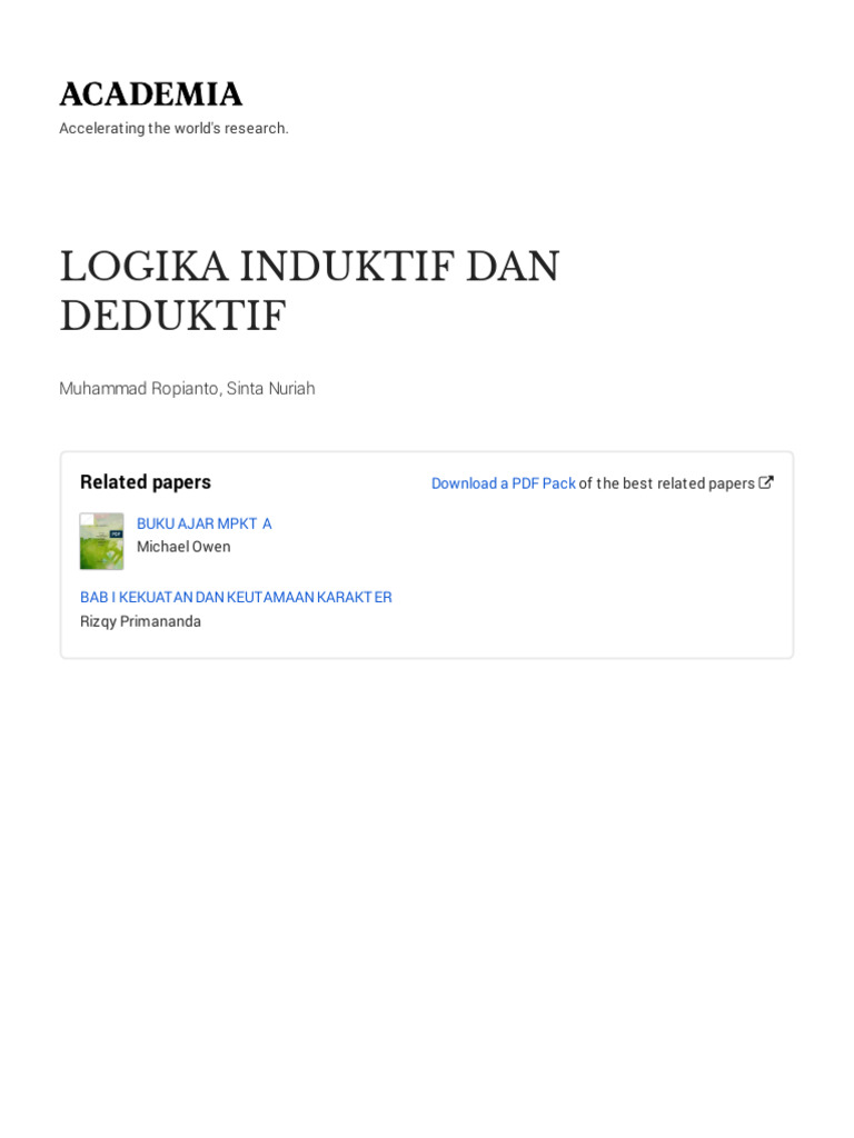 LOGIKA - INDUKTIF - DAN - DEDUKTIF20200713 65573 15jd05v With Cover Page v2 | PDF