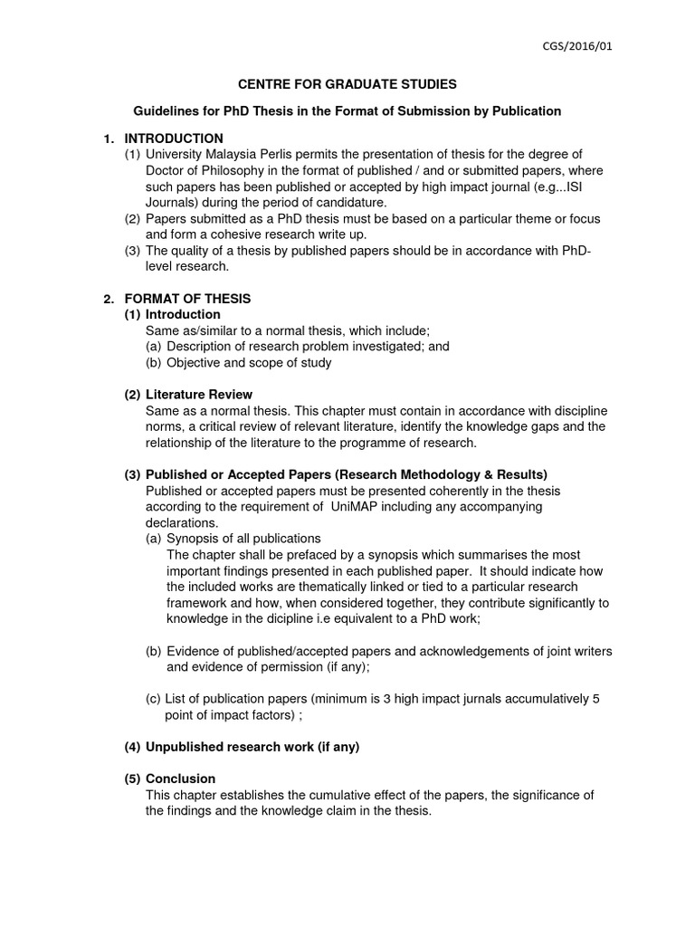 PHD Pub Guid Line | PDF | Thesis | Doctor Of Philosophy