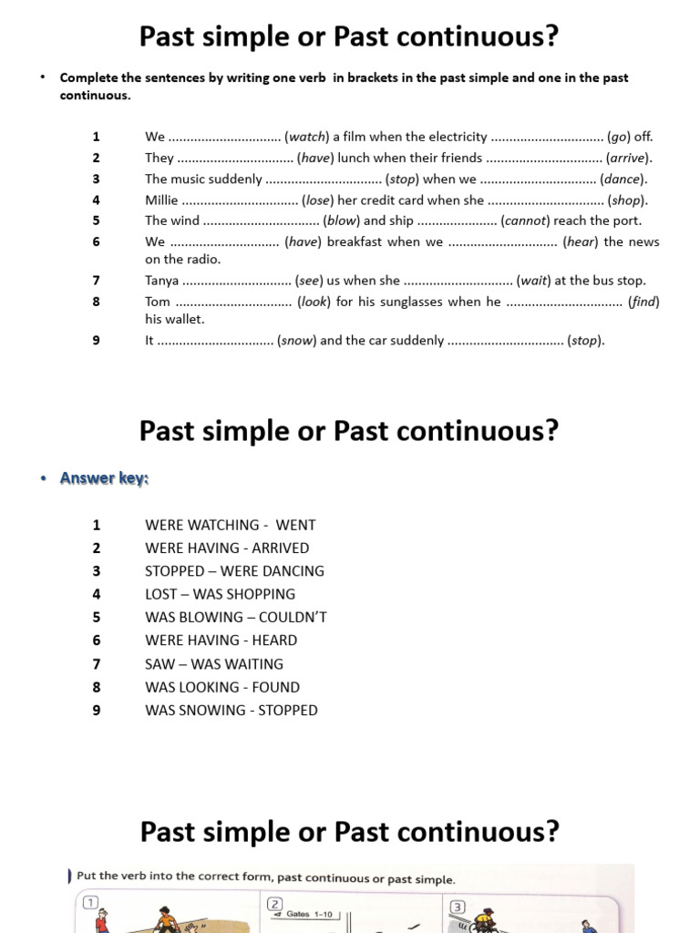 Past Continuous Vs Past Simple Exercises-6-15 | PDF