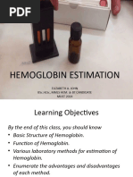 Cyanmethemoglobin Method for Hb Estimation | PDF | Hemoglobin | Anemia
