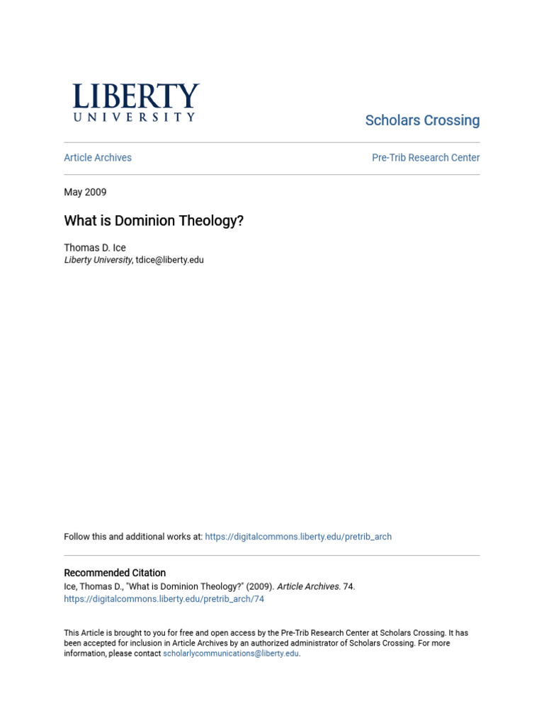 What Is Dominion Theology? What Is Dominion Theology? | PDF | Jesus ...