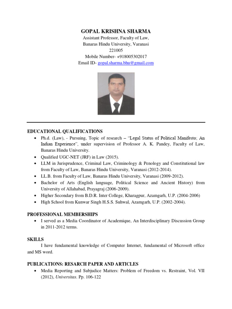 Gopal Sharma Bhu@ | PDF | Law School | Justice