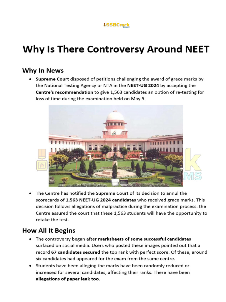 Why Is There Controversy Around NEET | PDF | Government | Justice