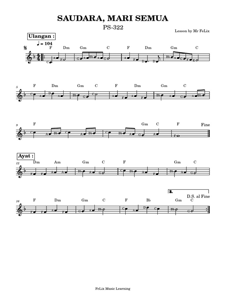 PS-322 Saudara, Mari Semua | PDF