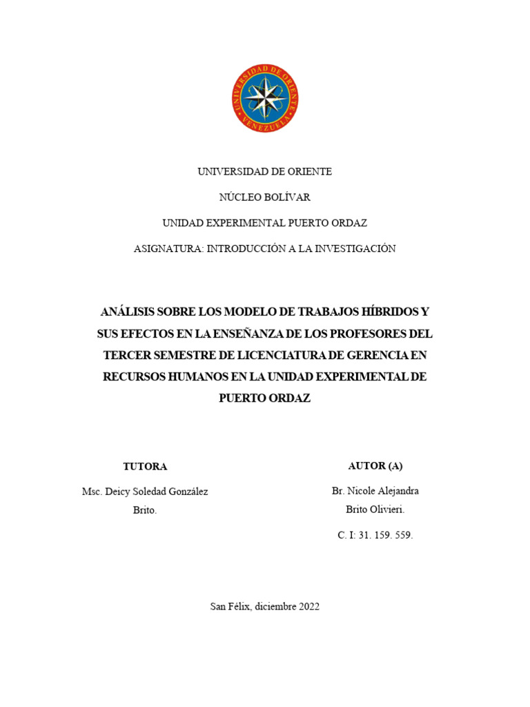 Trabajos Híbridos | PDF | Enseñando | Maestros