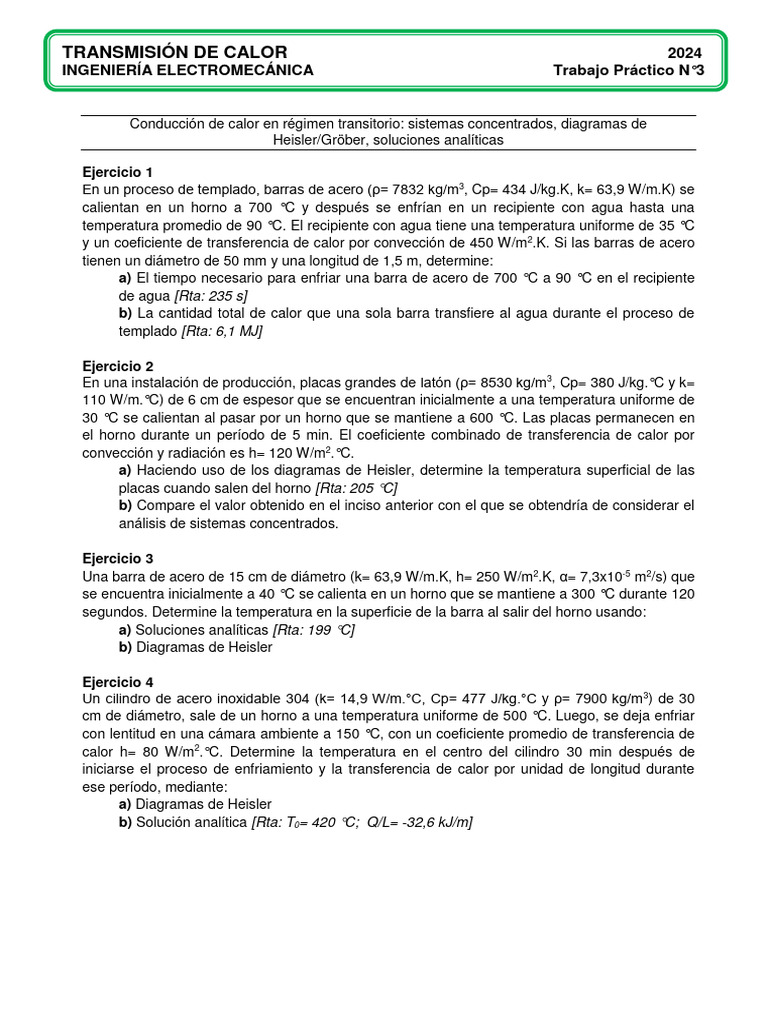 TP03 2024 | PDF | Transferencia de calor | Calor