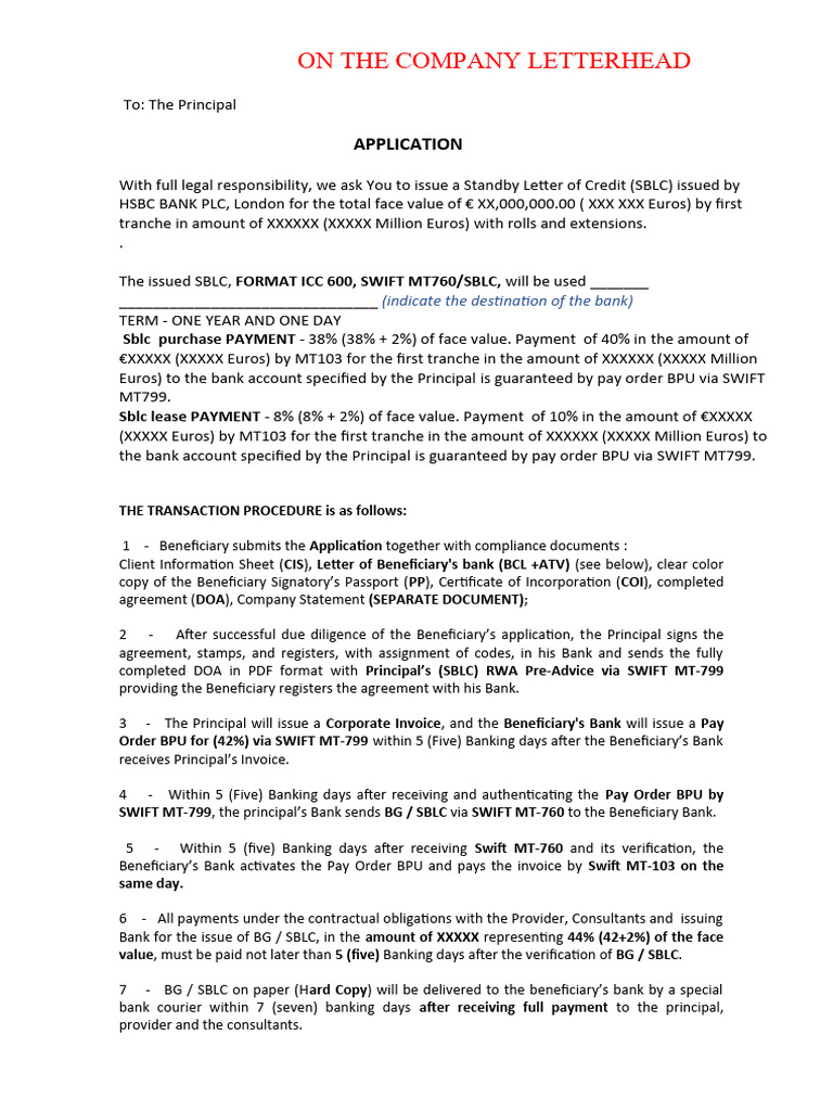 Smit 2024 New Application | PDF | Letter Of Credit | Banking