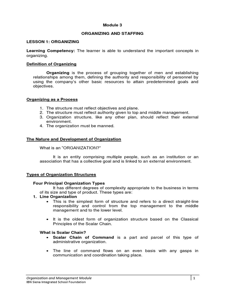Module 3 - Organization and Management | PDF | Recruitment | Cooperative