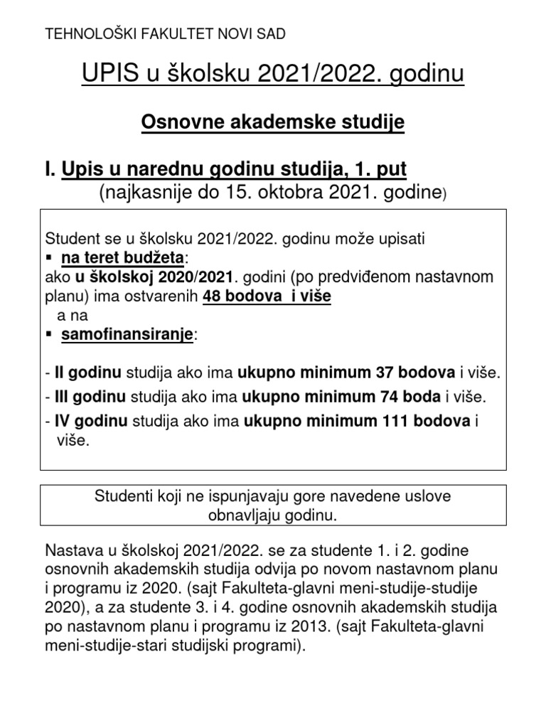Upis U Skolsku 2021 2022 | PDF