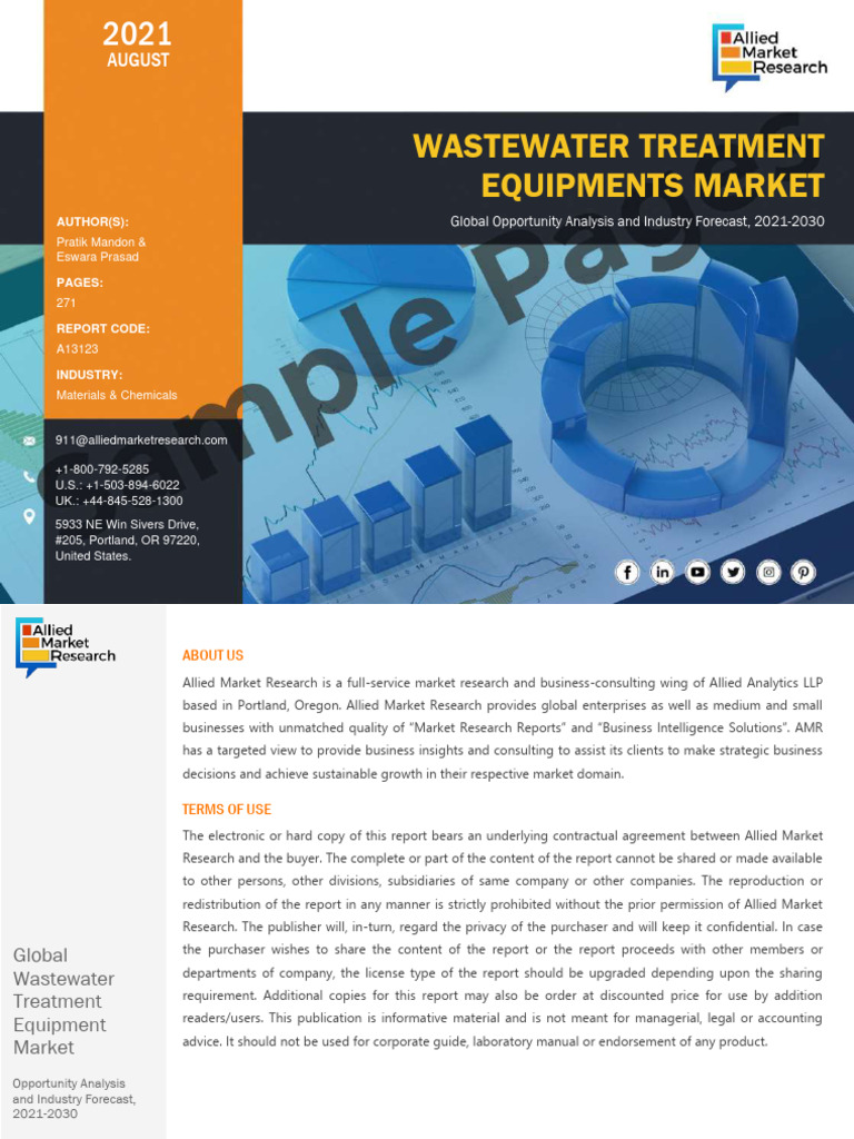 Sample - Wastewater Treatment Equipment Market | PDF | Sewage Treatment ...