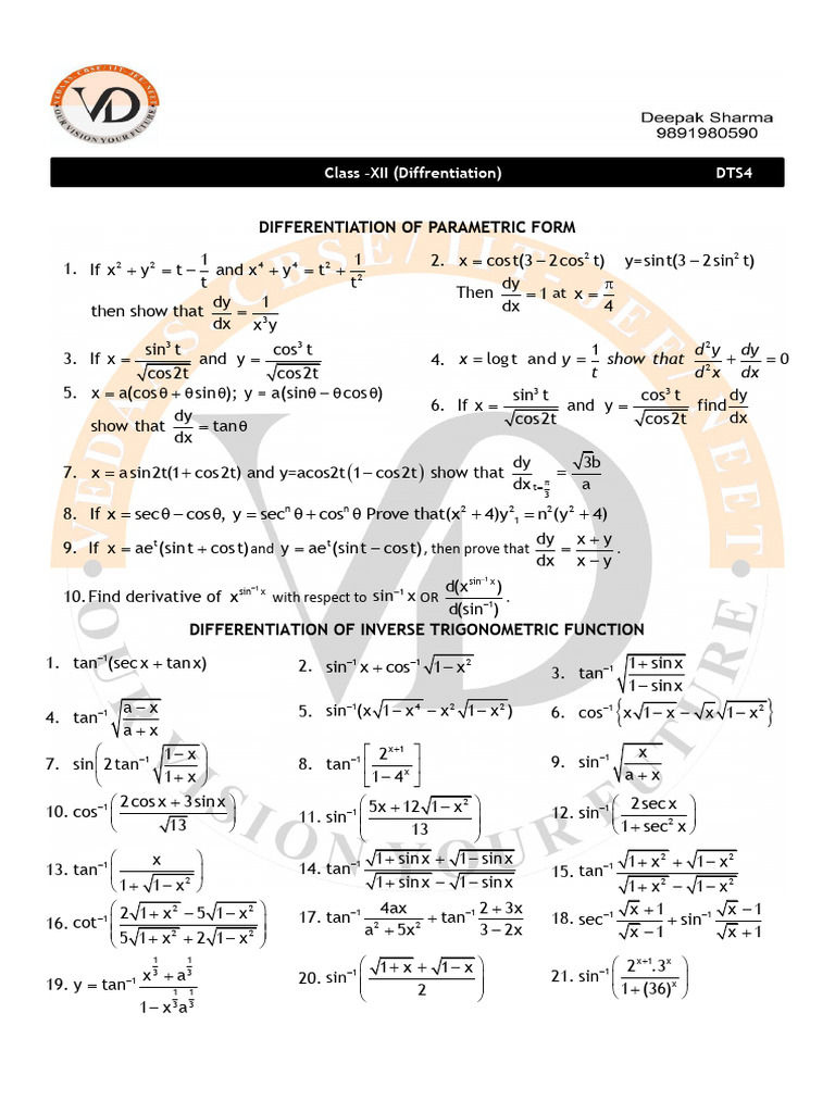 DTS 4 | PDF | Trigonometric Functions | Subtraction
