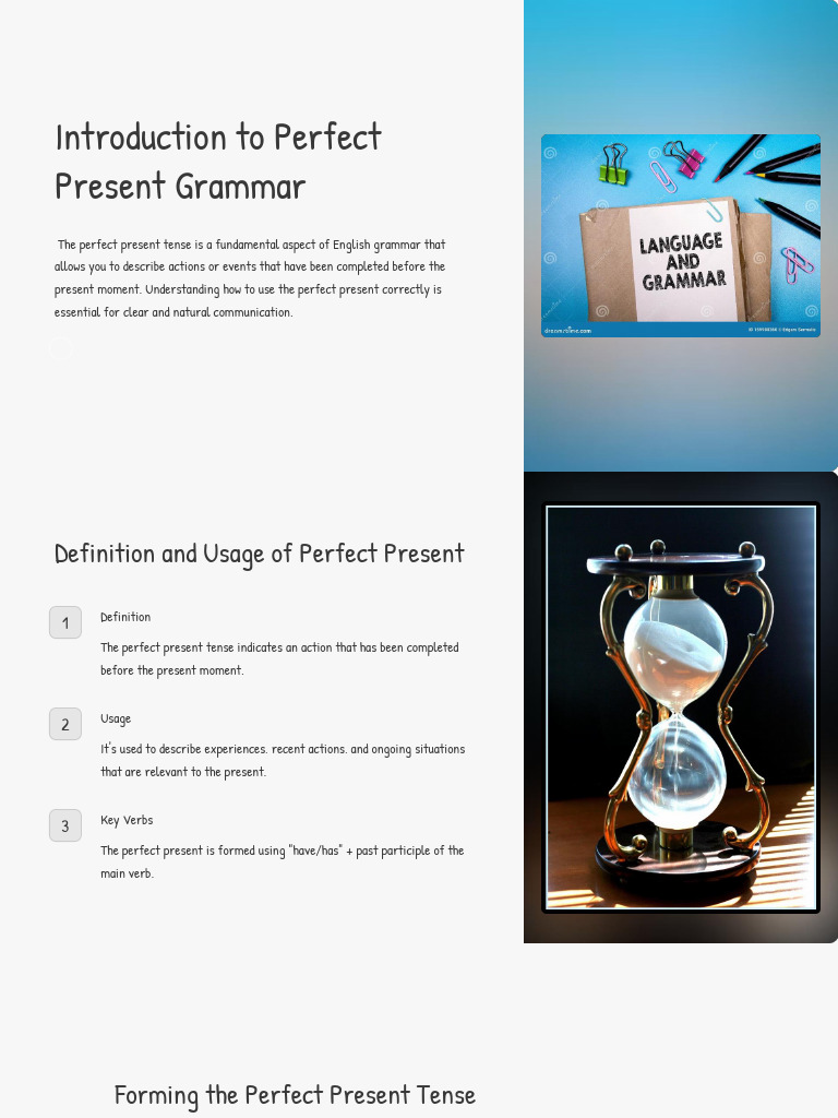 Introduction To Perfect Present Grammar | PDF | Perfect (Grammar ...