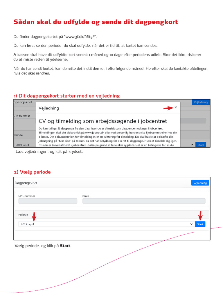 Saadan Skal Du Udfylde Og Sende Dit Dagpengekort 2020 - Web | PDF