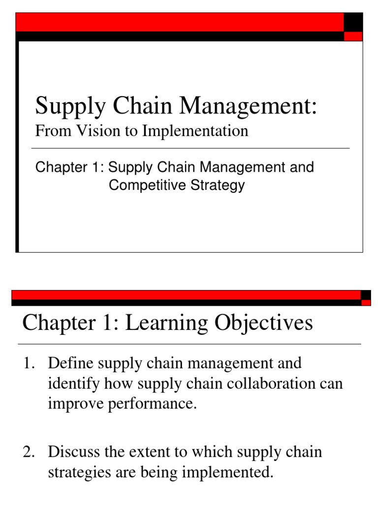SCM ch01 | PDF | Supply Chain | Strategic Management