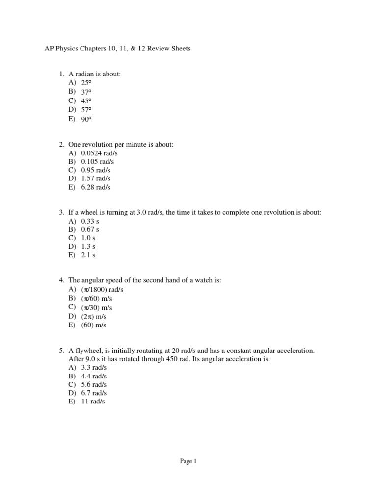 AP Physics | PDF | Angular Momentum | Torque