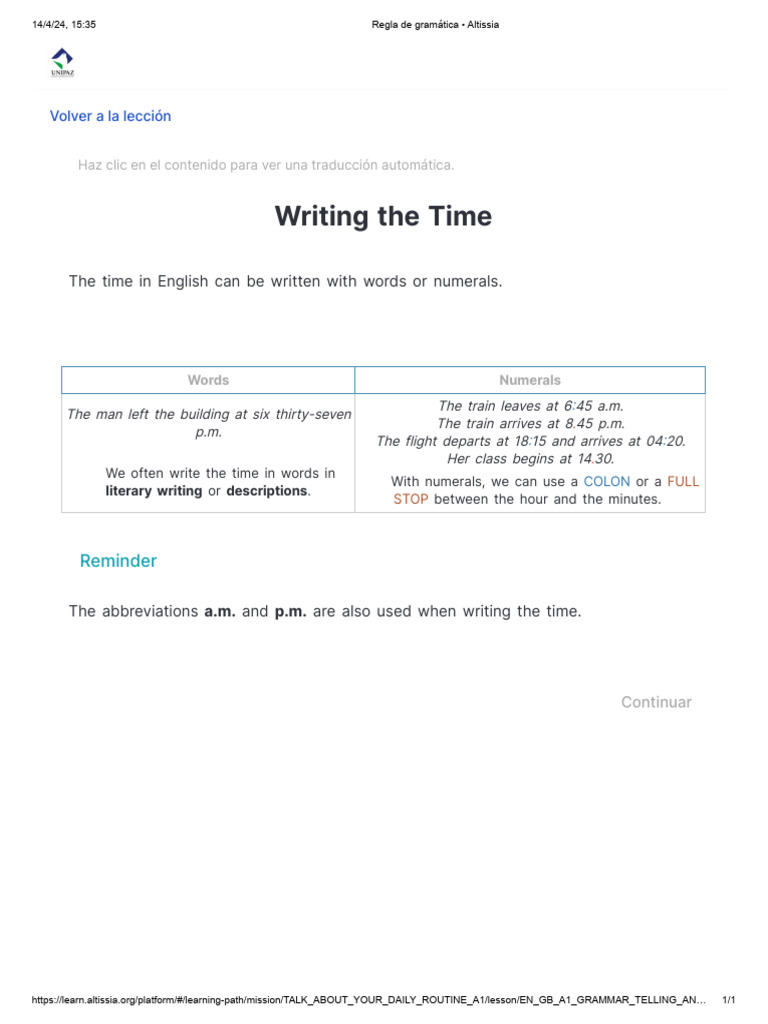Regla de Gramática 21 - Altissia | PDF