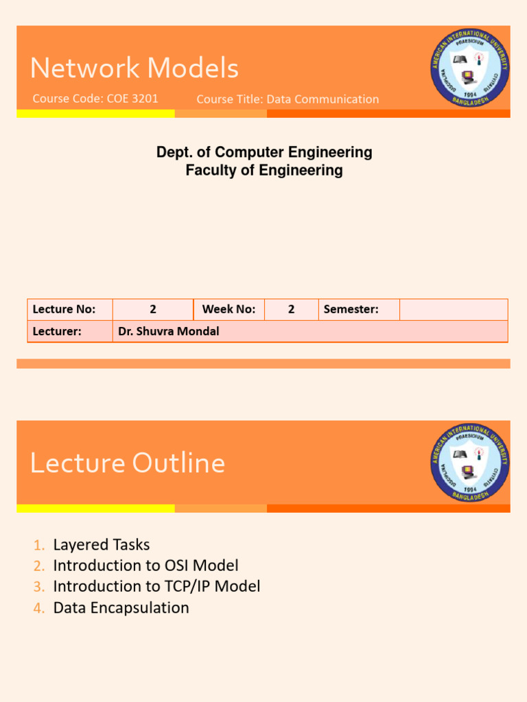 Data Communication Lecture 2 | PDF | Osi Model | Computer Network