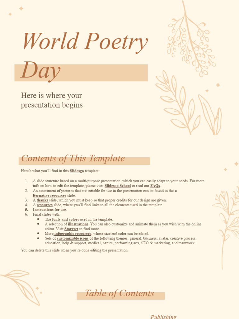 World Poetry Day by Slidesgo | PDF | Planets | Planets In Astrology