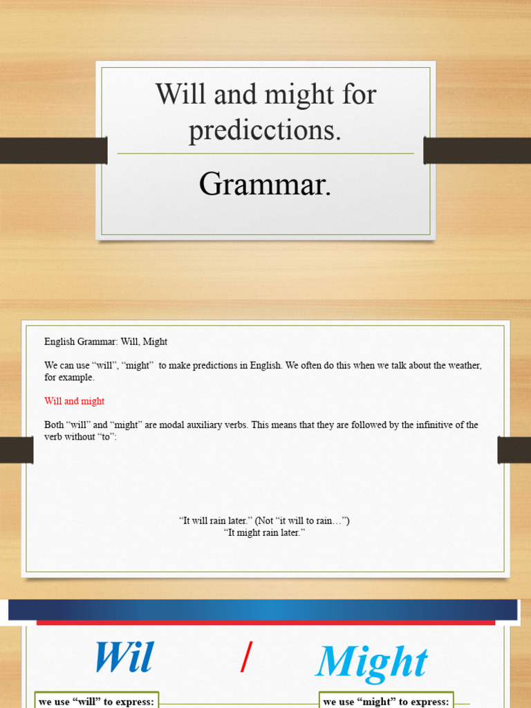 Using Will and Might for Predictions | PDF | Verb | English Grammar