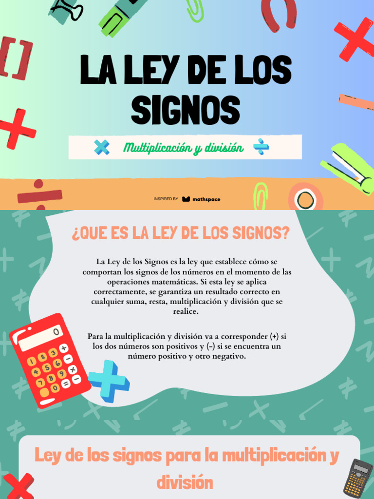 Ley de los Signos en Multiplicación y División | PDF | División ...