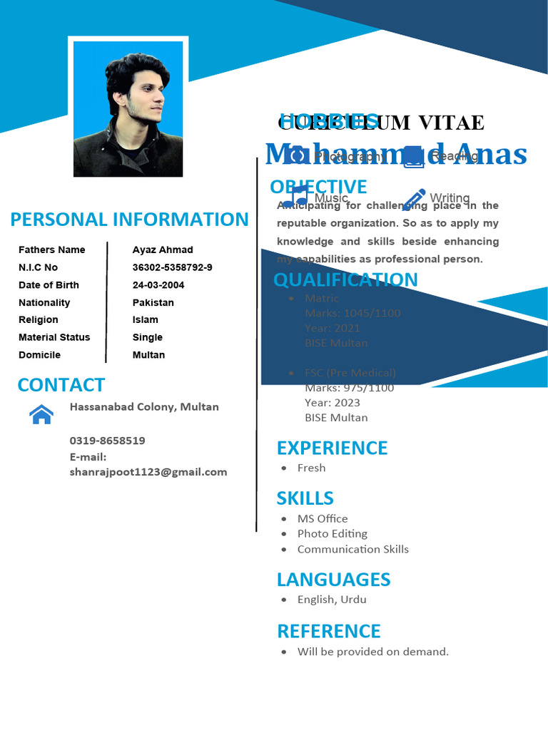 Muhammad Anas CV 2 | PDF