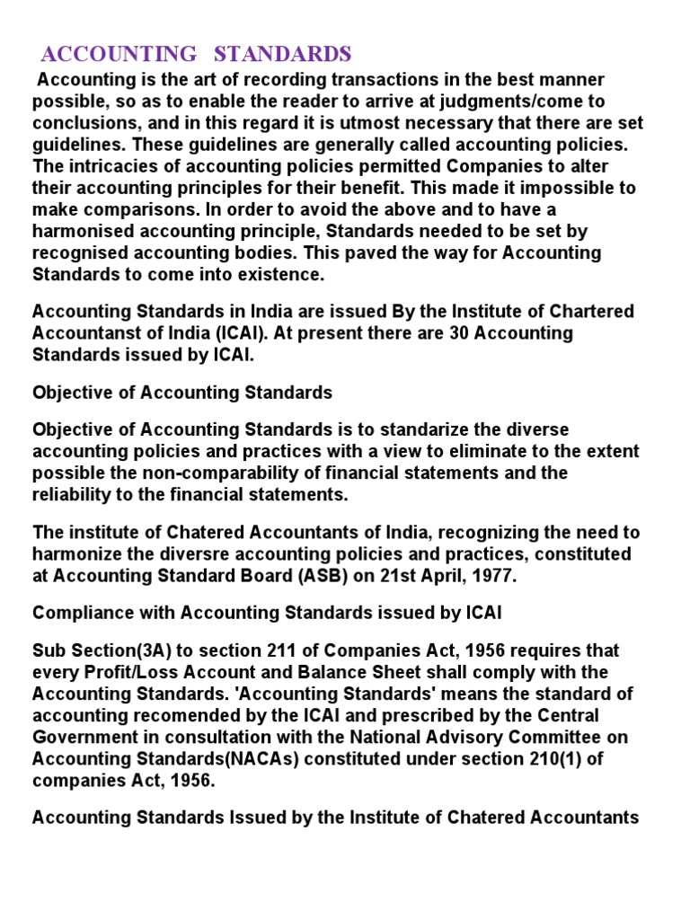 Indian Accounting Standards Overview | PDF | Financial Statement ...
