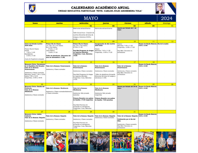 Calendario Mayo Cjat | PDF