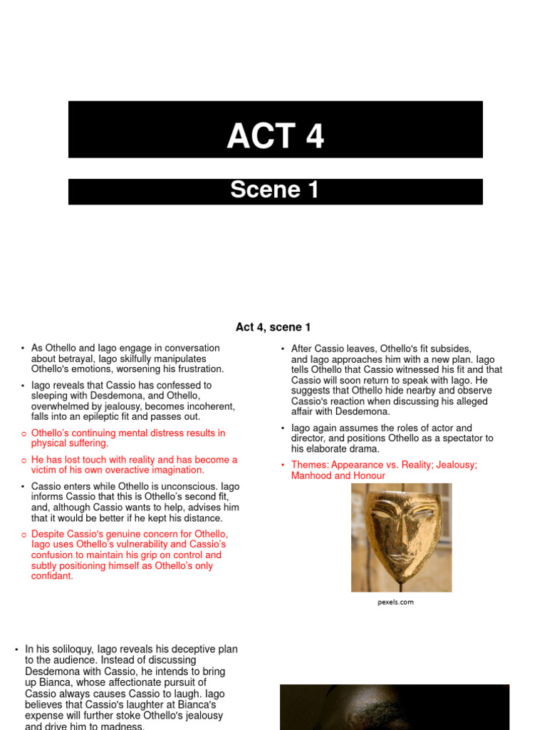 ANALYSIS - ACT 4 SCENE 1 (Autosaved) | PDF | Othello | Iago