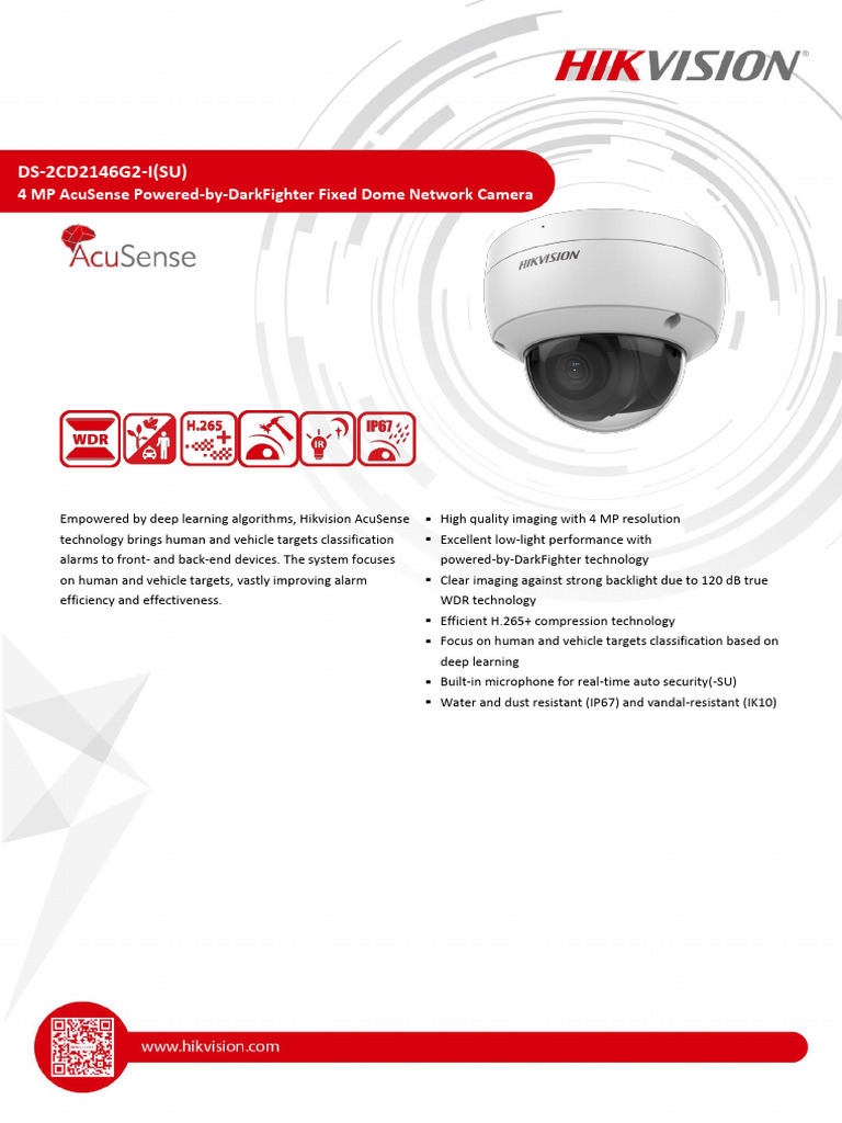 Hikvision 4mp Dome | PDF | Camera Lens | Field Of View