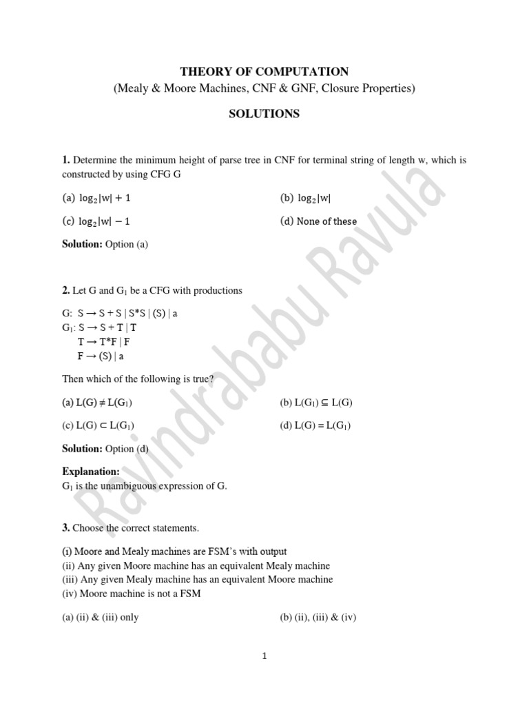 Solutions To Set 15 | PDF | Metalogic | Models Of Computation