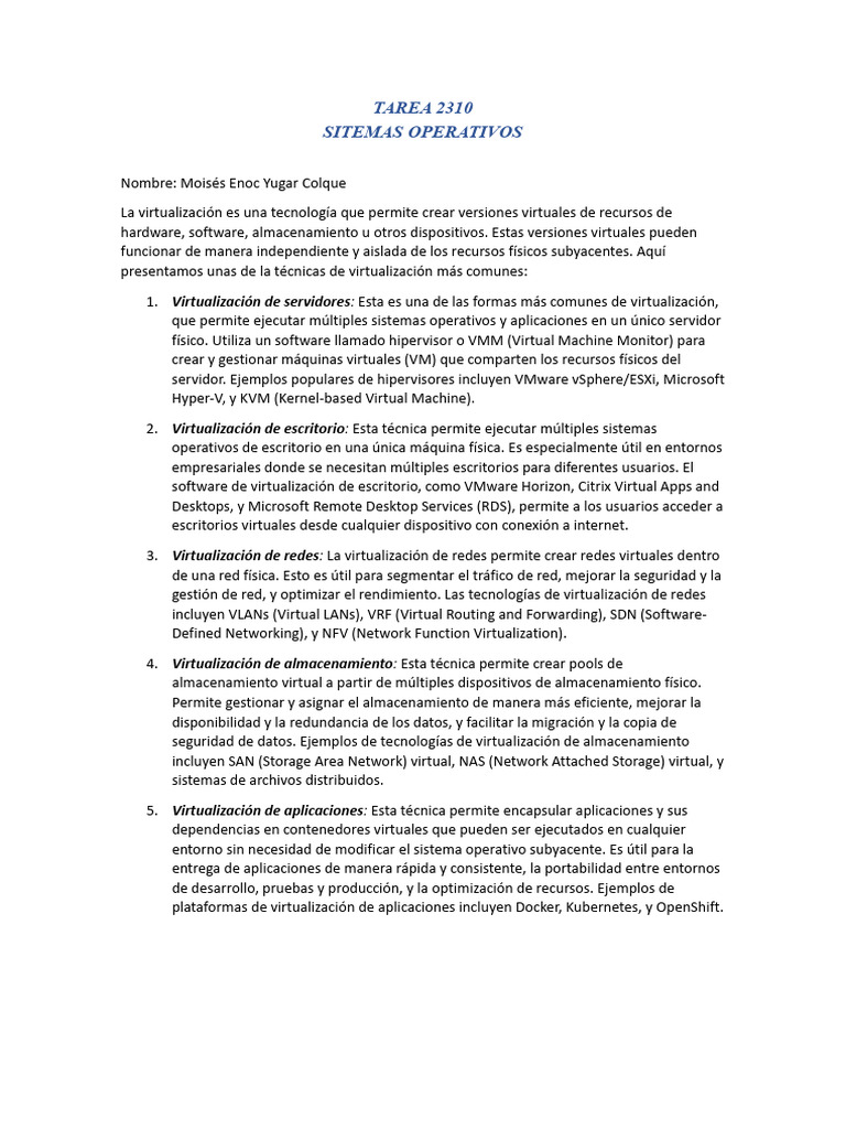 Tarea 4 2310 | PDF | Virtualización de escritorio | Virtualización