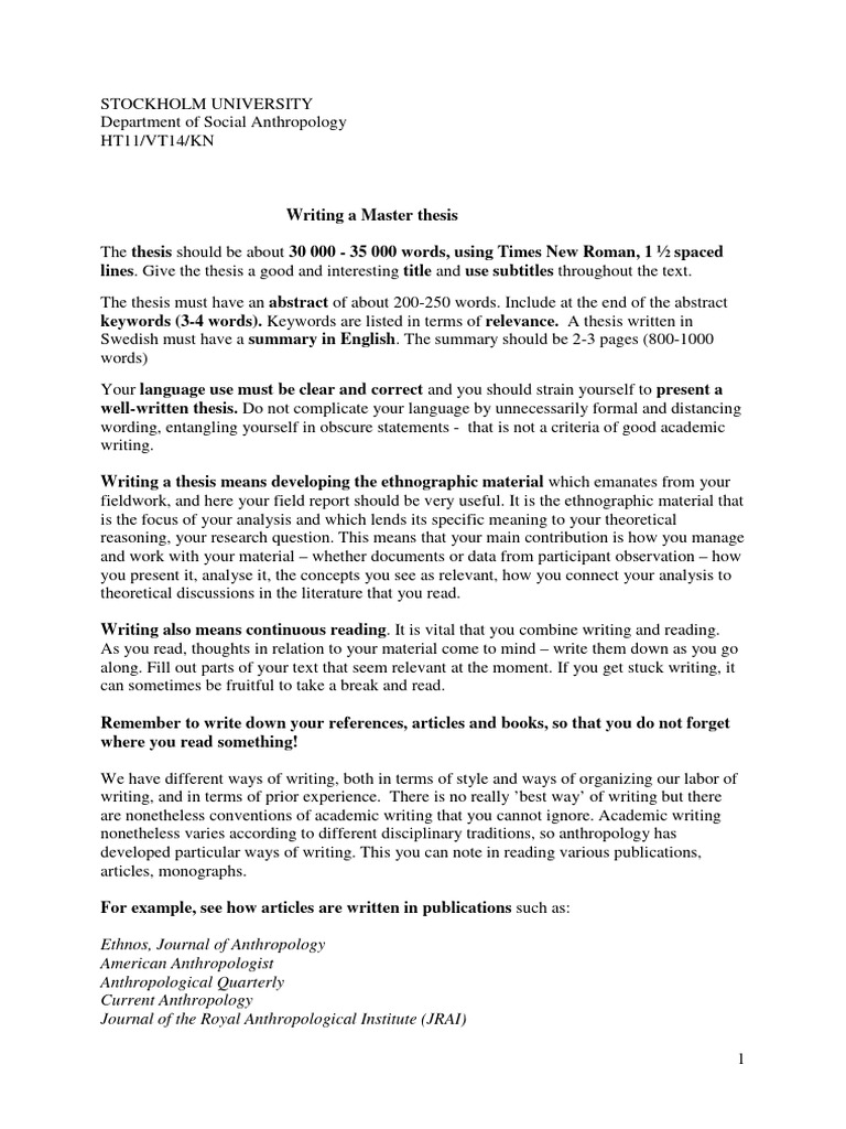 Writing Master Thesis | PDF | Anthropology | Thesis Writing Master Thesis | PDF | Anthropology | Thesis