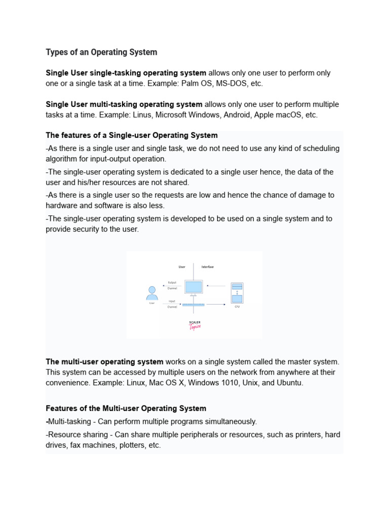 Types of An Operating System | PDF