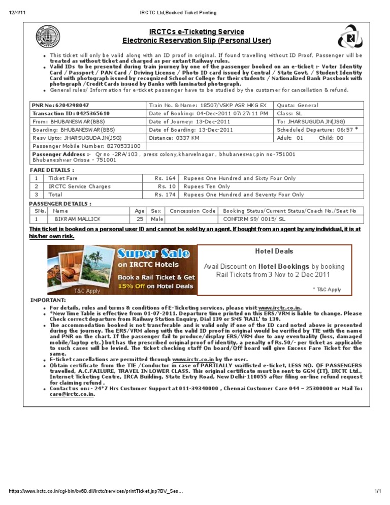 Train | PDF | Identity Document | Ticket (Admission)